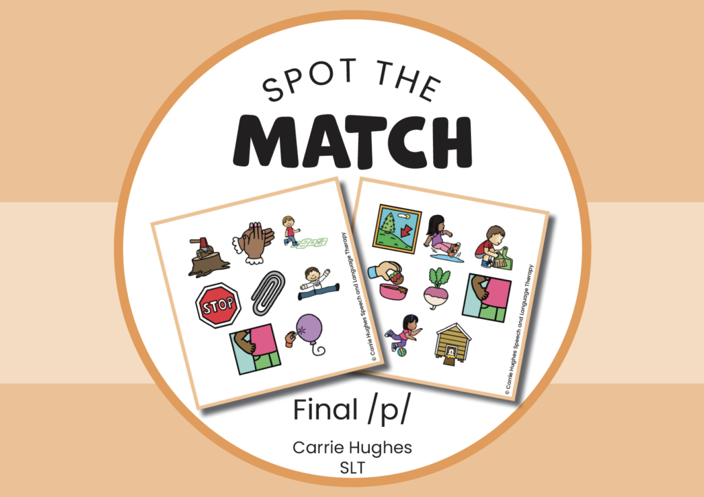 Spot the Match - Word Final /p/ - Matching Game - Carrie Hughes SLT