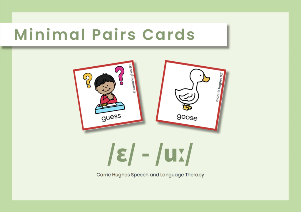 MINIMAL PAIRS - VOWELS - /ɛ/ vs /uː/ (e vs. oo) - Carrie Hughes SLT
